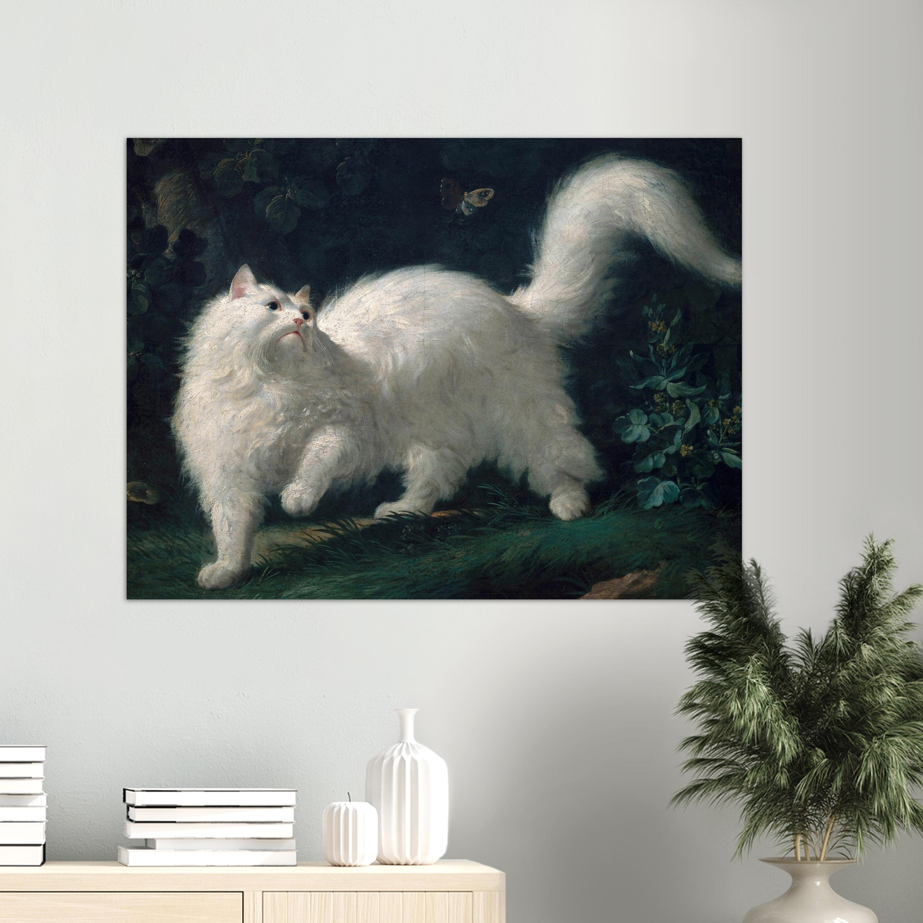 White Angora Cat Painting by Jean-jacques Bachelier Poster - Etsy