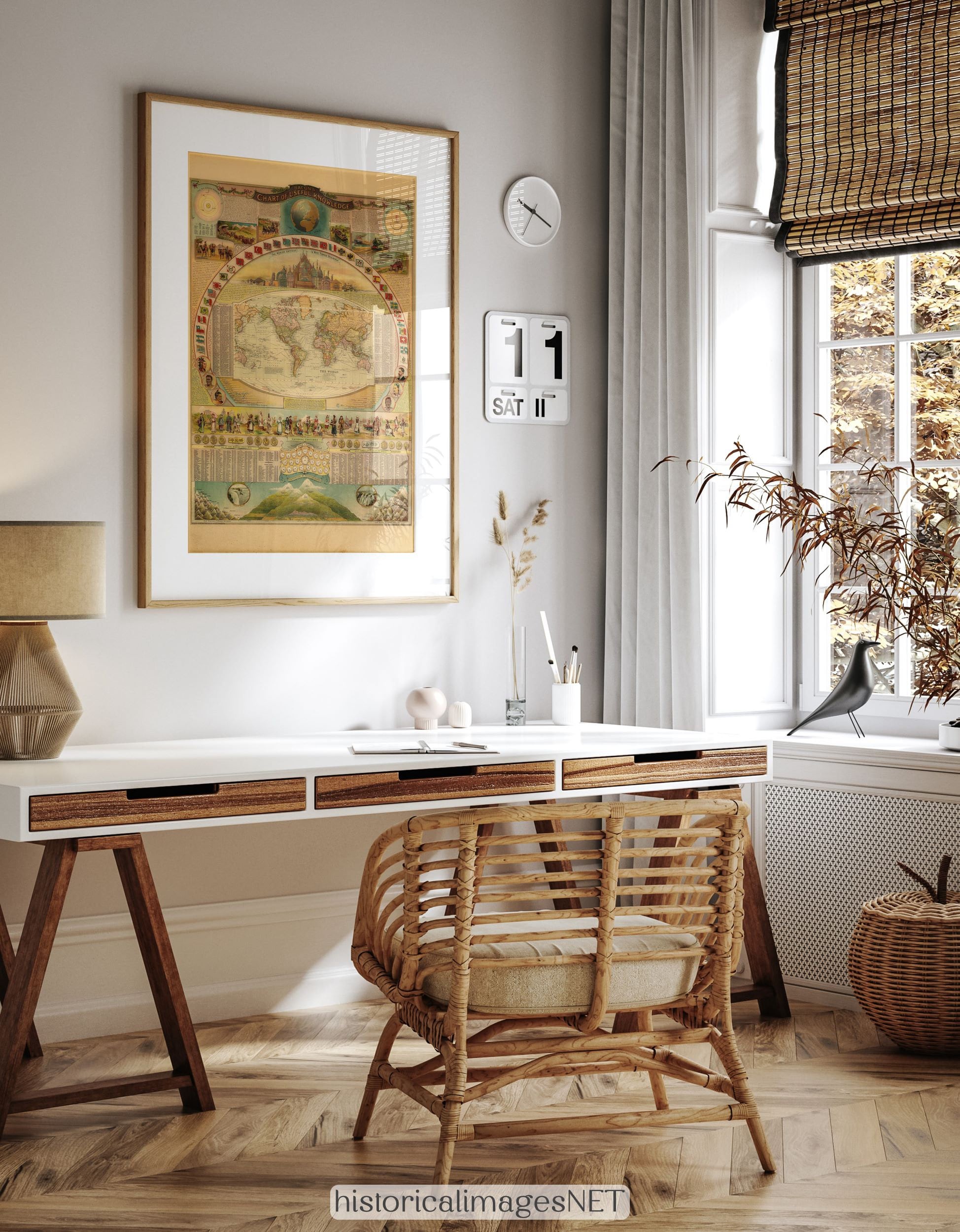 Bacon Chart of Useful Knowledge Antique Print Reproduction. Wall Art ...