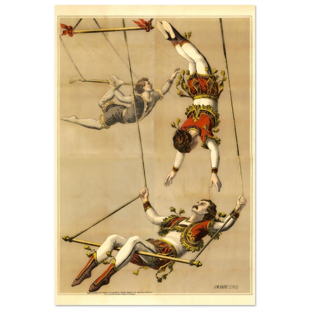 Vintage Old Circus Acrobats Poster. Remastered Fine Art Print ...