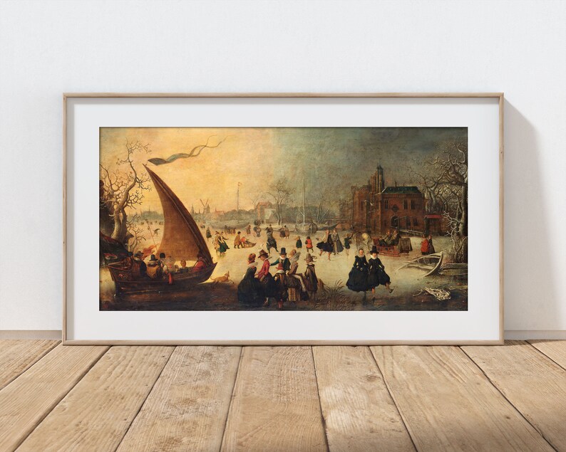 Adam Van Breen. Landscape With Frozen Canal Skaters and an - Etsy