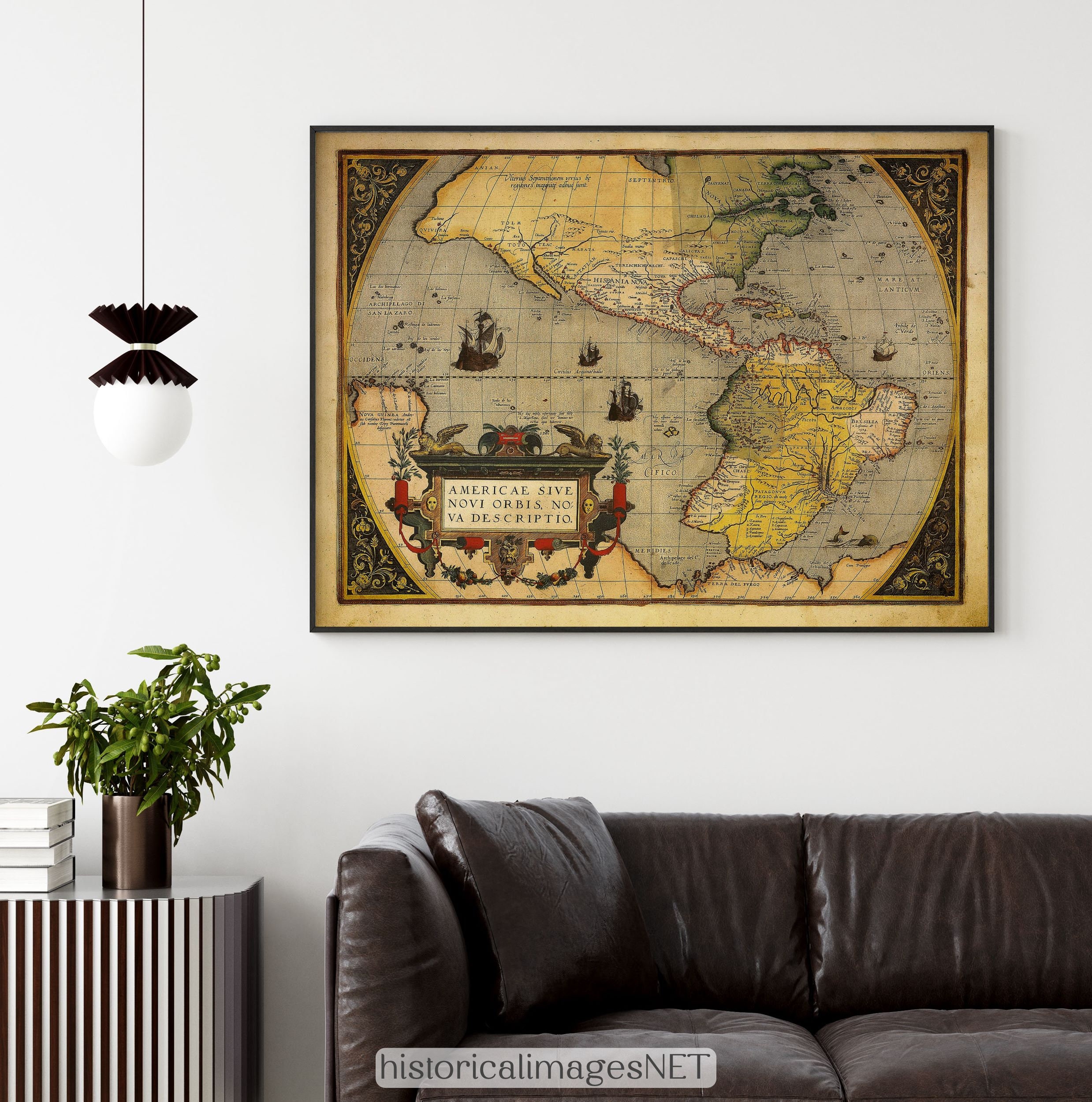 America Ancient Map. Print of a Vintage American Map of 1579 ...
