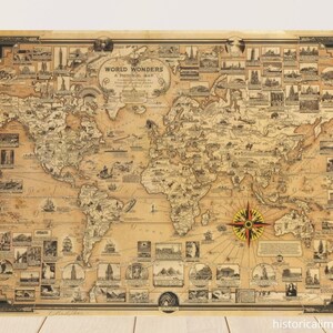 Pictorial Old Map of the World. an Ancient Map Poster, Fine Art Print ...
