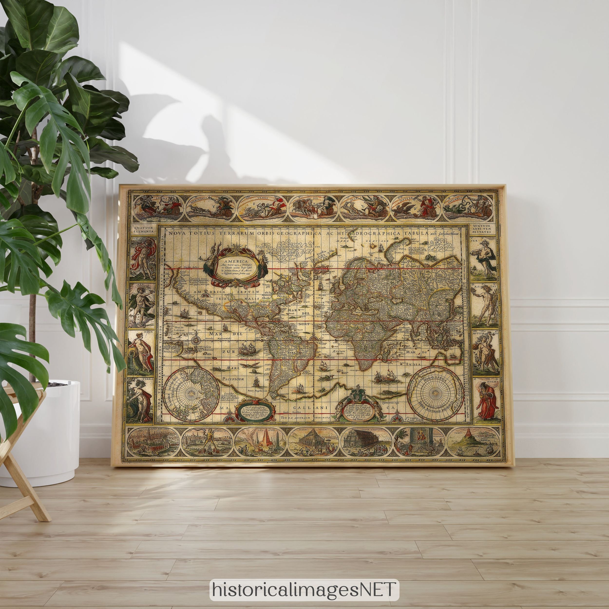 Ancient World Map Print Reproduction. Poster of Antique Vintage Old Map ...