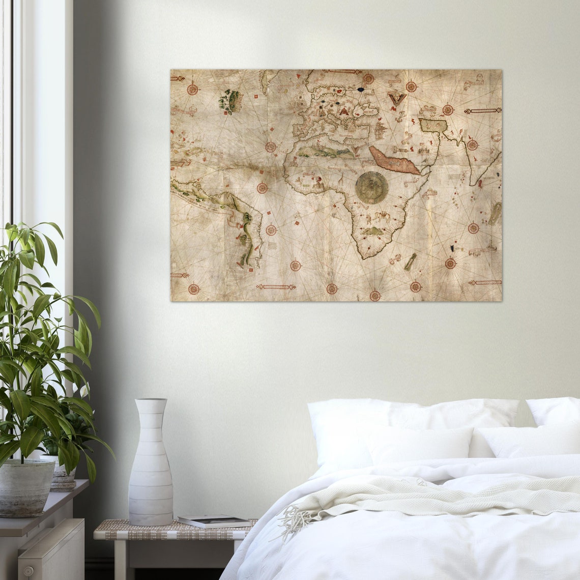 Nautical Planisphere World Map Poster Reproduction by Nicolaus De ...
