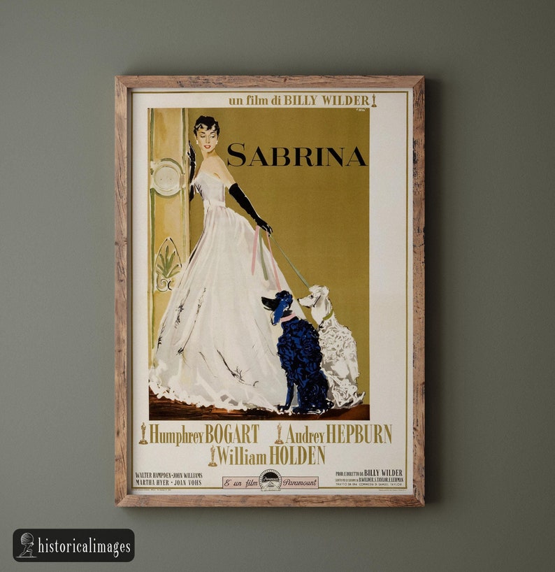 Sabrina With Audrey Hepburn Historic Movie Poster Reproduction. Vintage ...