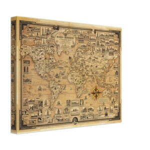 Pictorial Old Map of the World. an Ancient Map Poster, Fine Art Print ...
