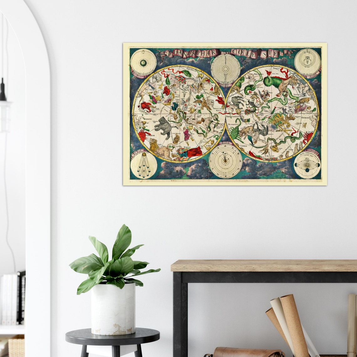 Old Celestial Zodiac Map Planisphæri Coeleste De Wit, by Frederik De ...