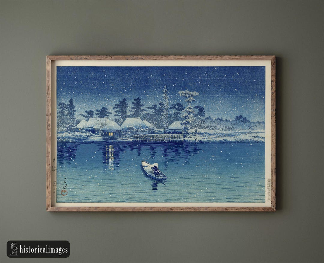 Ushibori by Kawase Hasui Woodblock Print Reproduction, Ukiyo-e, Matte ...