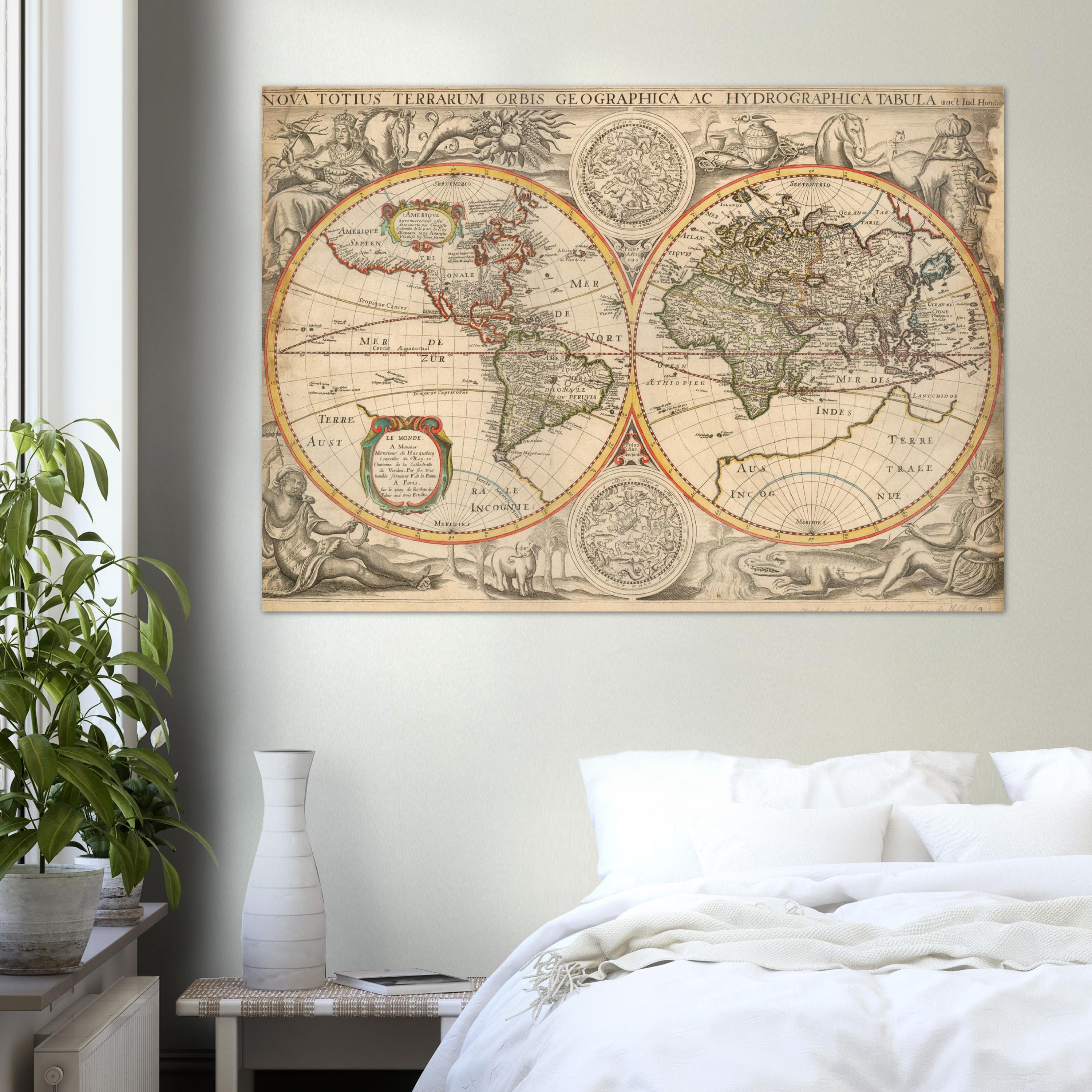 Ancient World Map Poster Reproduction by Jodocus Hondius - Etsy