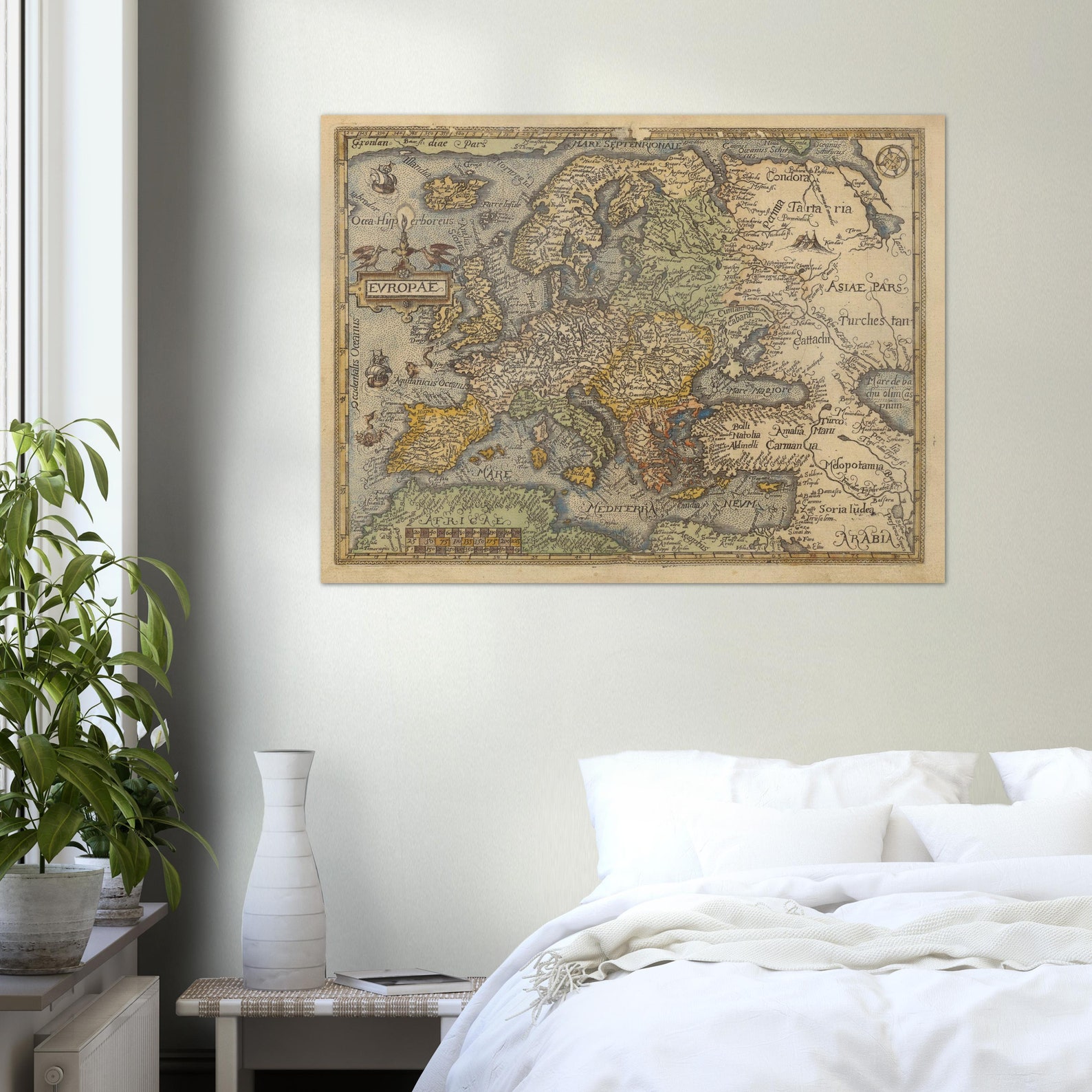 Old Map Poster of Europe Itinerarium Orbis Christiani by Michael ...