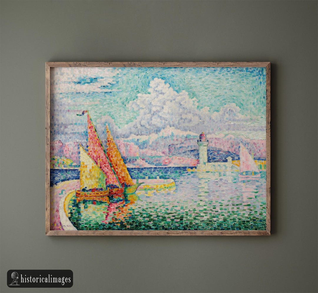 Paul Signac Le Musior (Port d'Antibes) Pierhead painting Fine art print ...