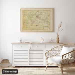 Ancient Vintage World Map Mercator's Projection by Samuel Dumm 1794 - Etsy