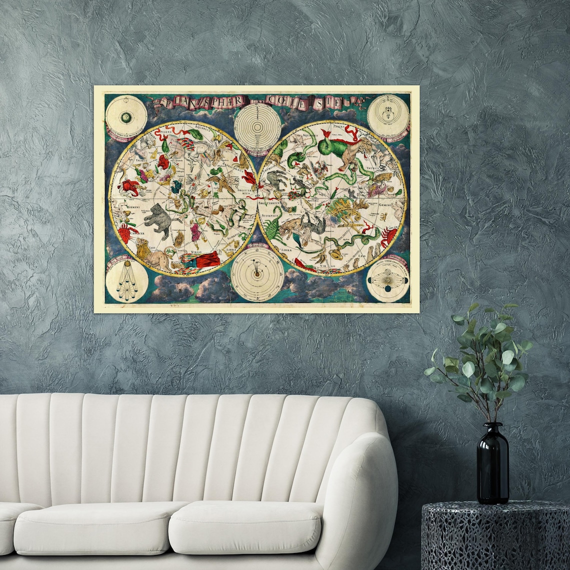 Old Celestial Zodiac Map Planisphæri Coeleste De Wit, by Frederik De ...