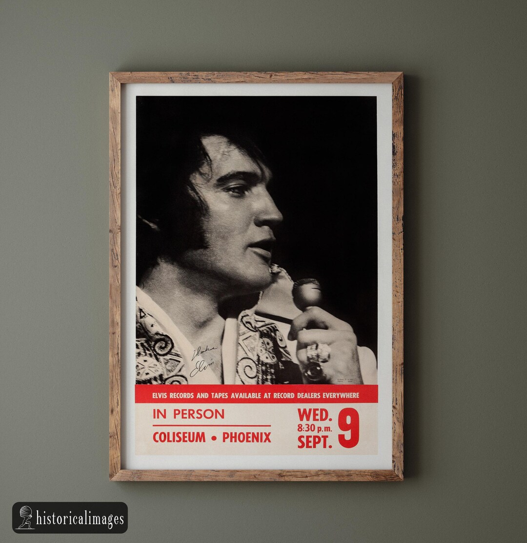 Reprodução do pôster do show de Elvis Presley. Impresso em papel Fine ...