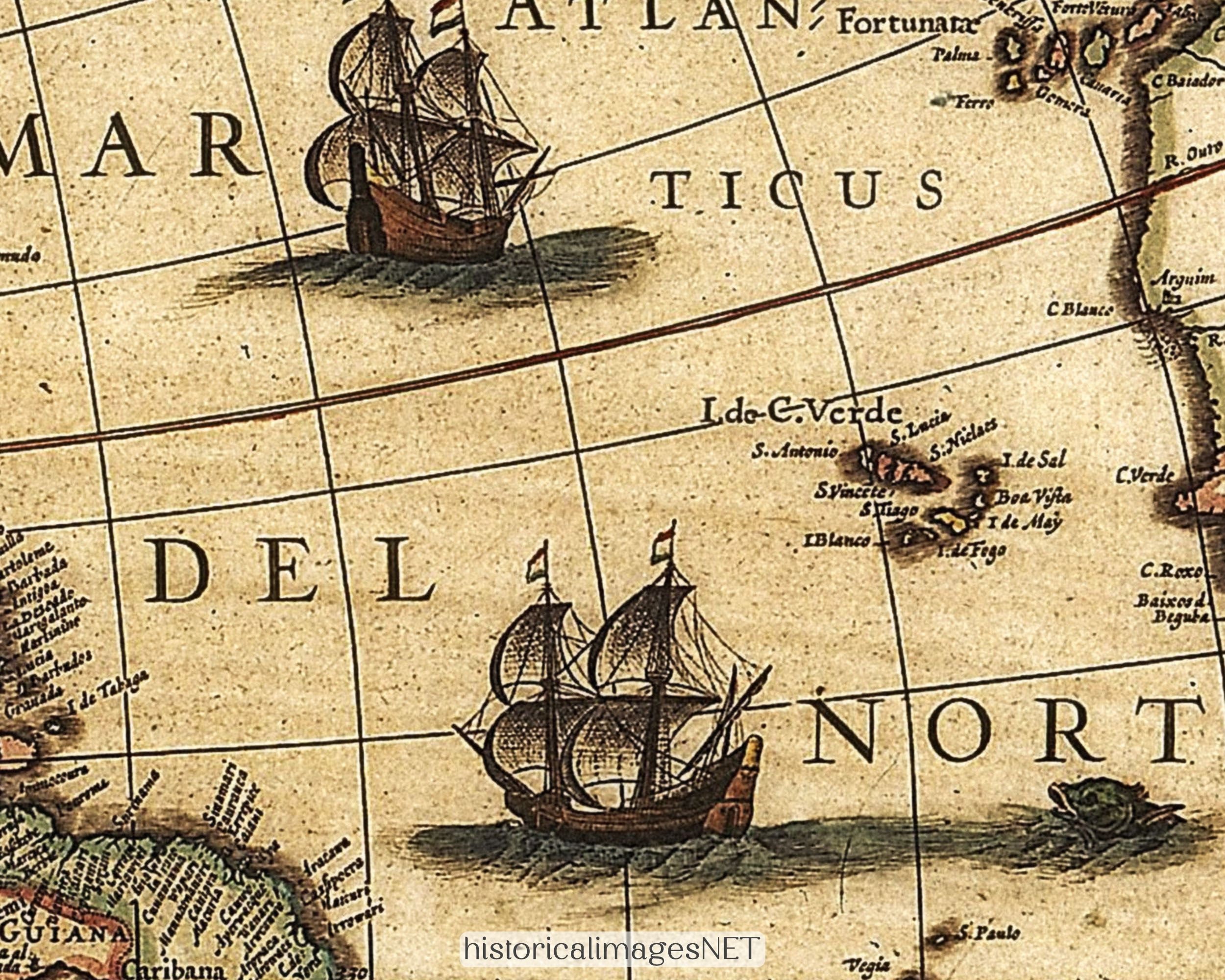 Reproducción de carteles de mapas antiguos de América. Impresión ...