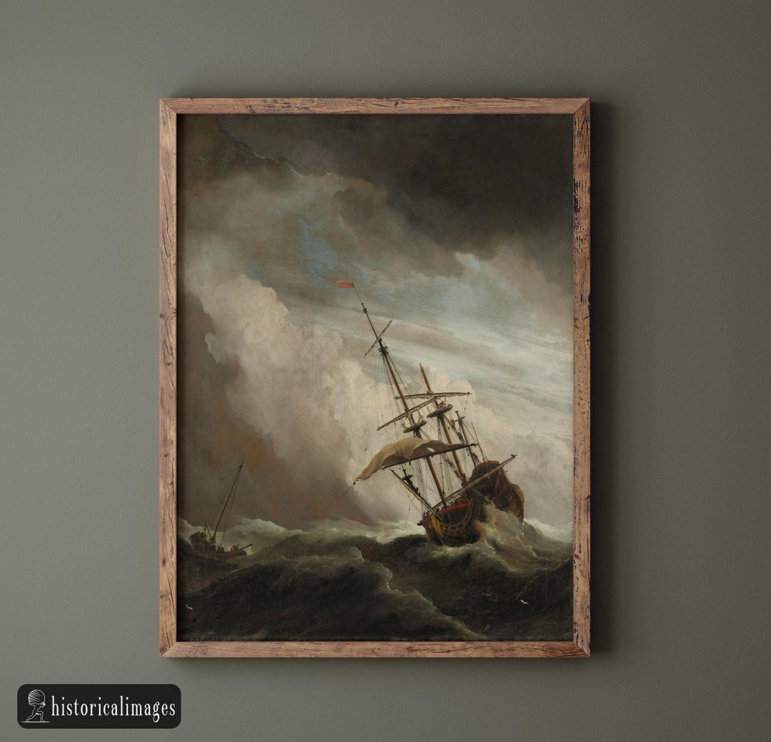 Willem Van De Velde A Ship on the High Seas Caught by a Squall, Known ...