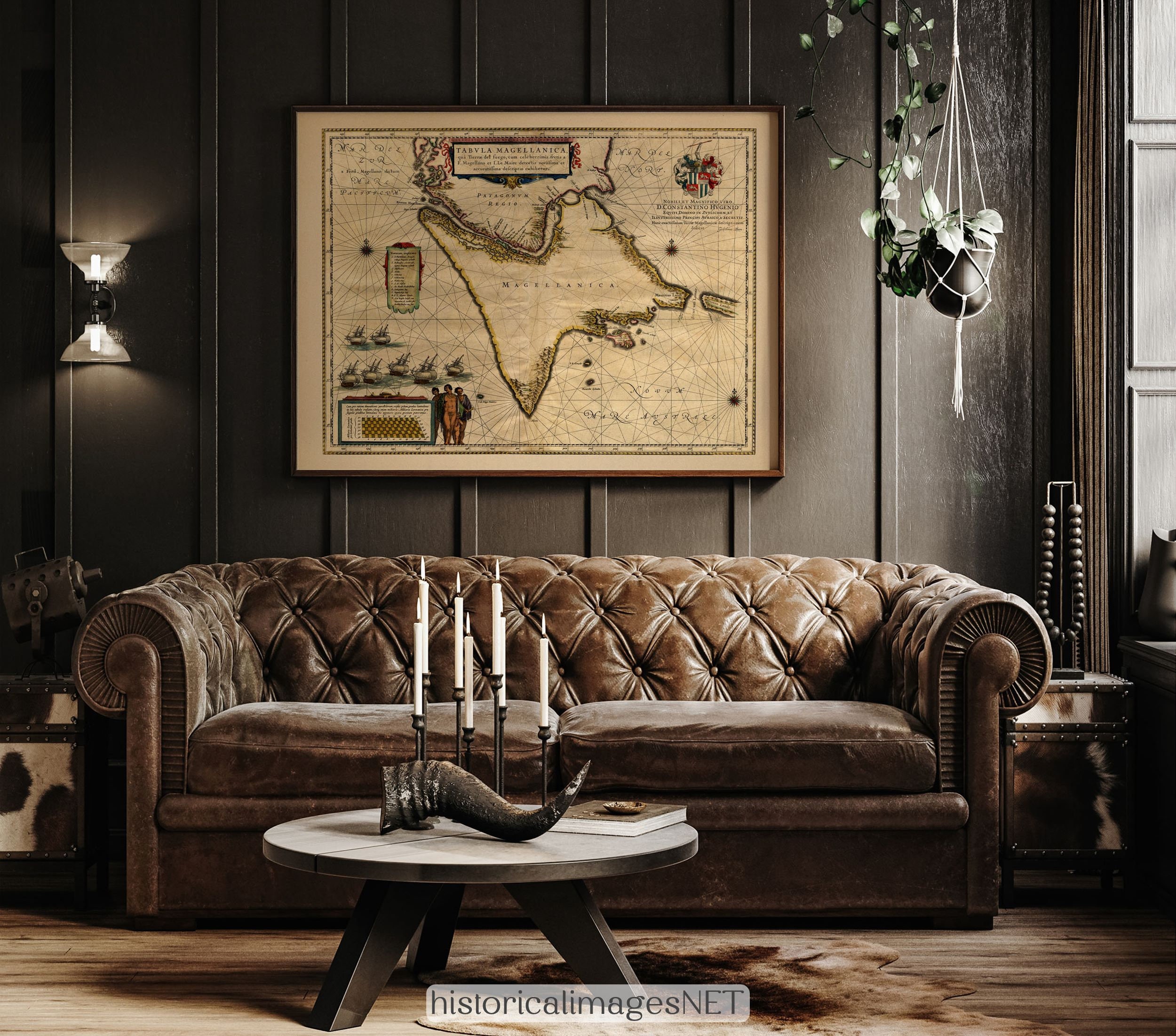 A Chart of Magellan by the Route of Tierra Del Fuego XVII Century Fine ...