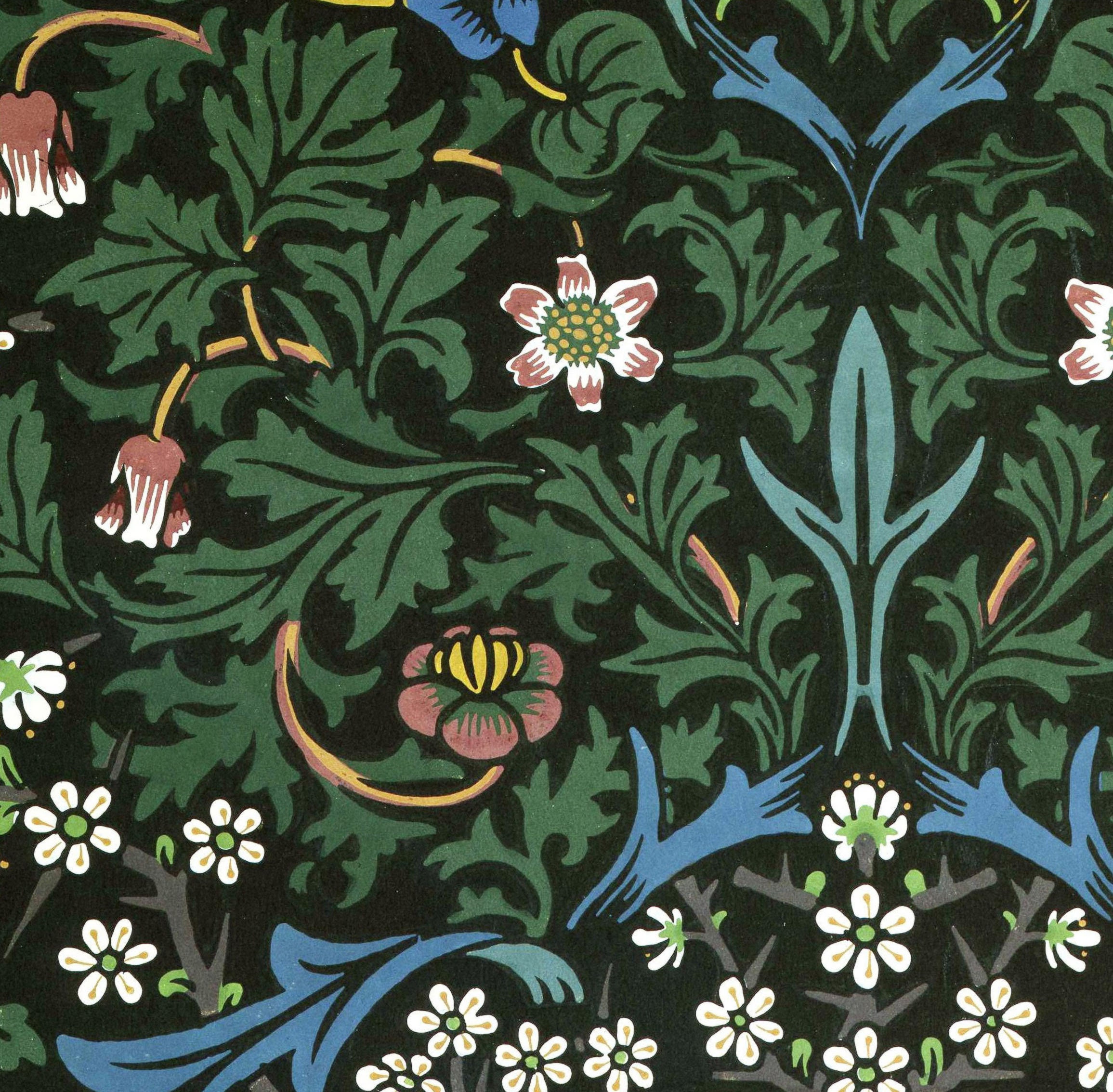 William Morris Blackthorn 1892. Vintage Remastered Wallpaper. Fine Art ...