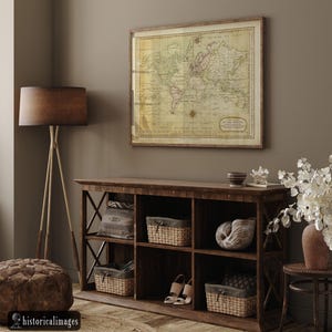 Ancient Vintage World Map Mercator's Projection by Samuel Dumm 1794 - Etsy