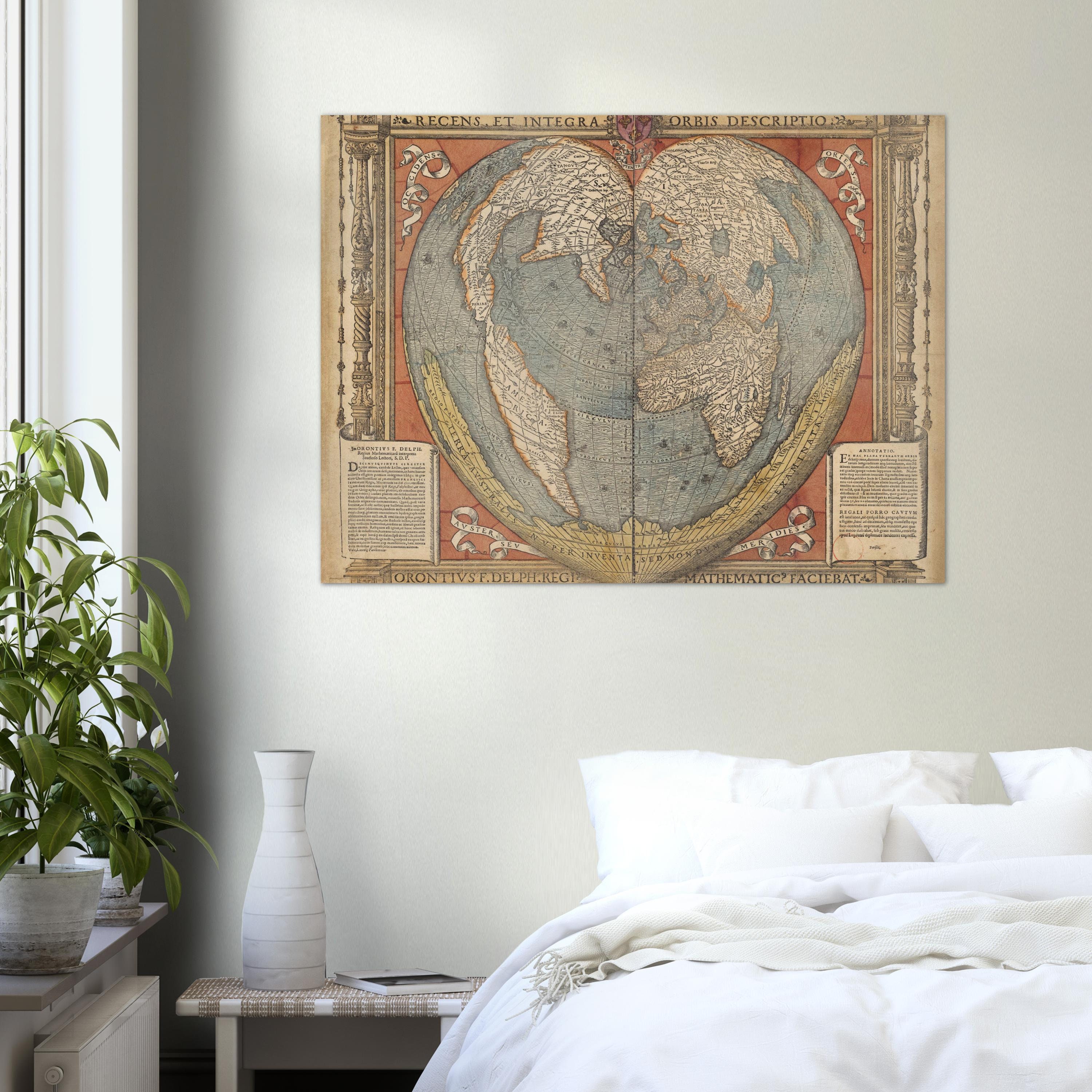 Ancient World Map Poster by Oronce Fine 1534 - Etsy