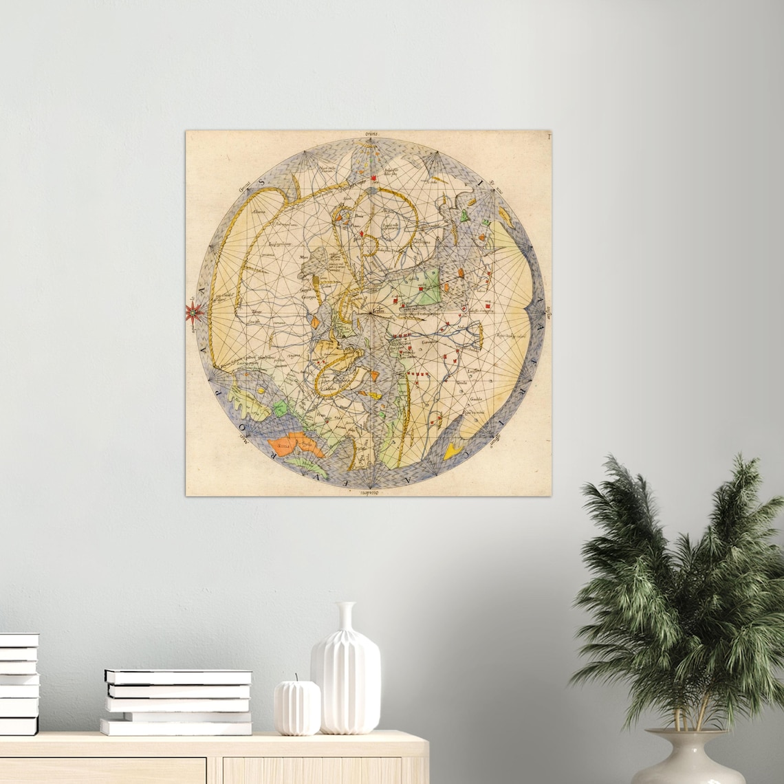 Portolan Map of the World by Pietro Vesconte 1611 Poster Reproduction ...