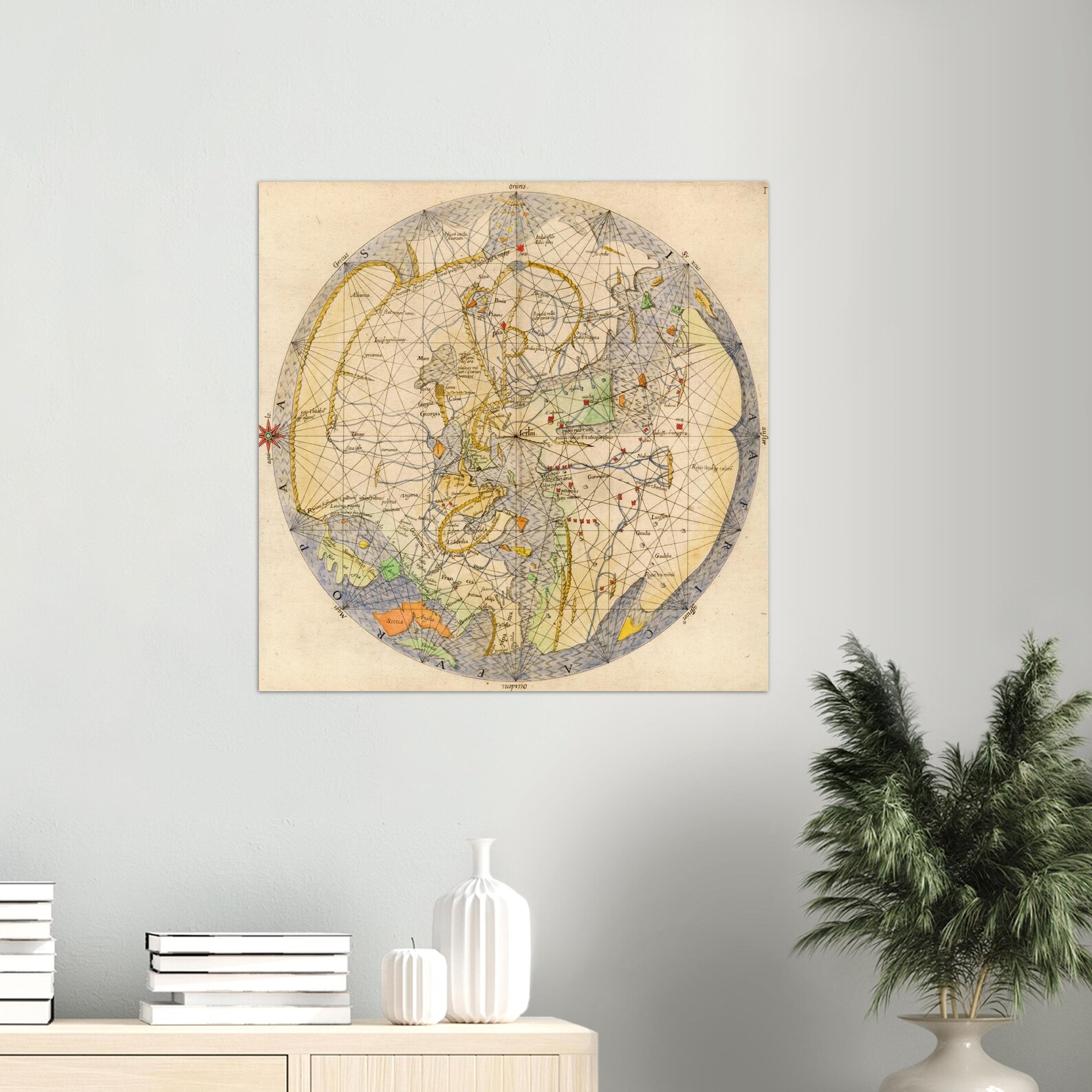 Portolan Map of the World by Pietro Vesconte 1611 Poster Reproduction ...