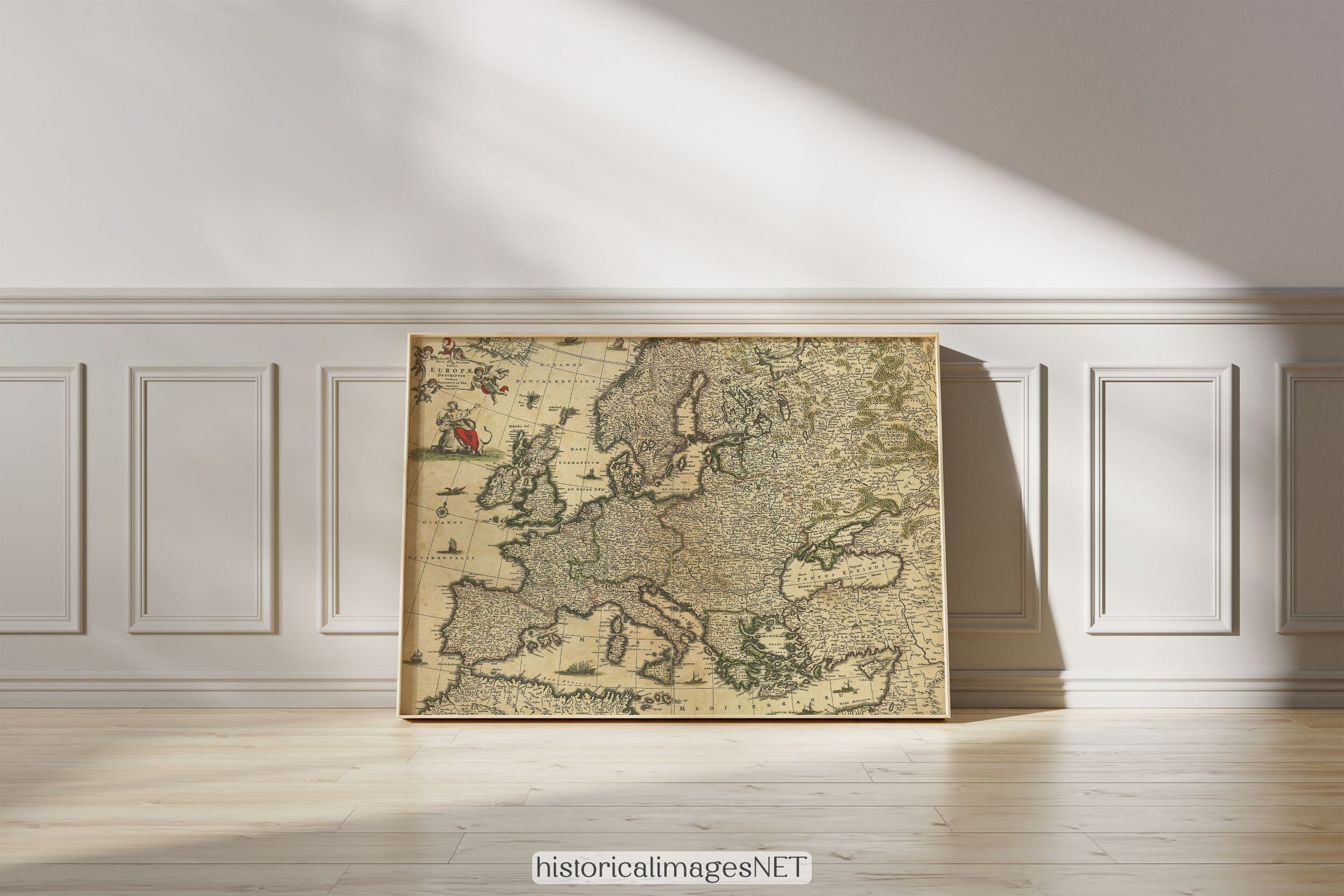 Ancient Map of Europe. Poster Reproduction of the XVIII Century. Fine ...