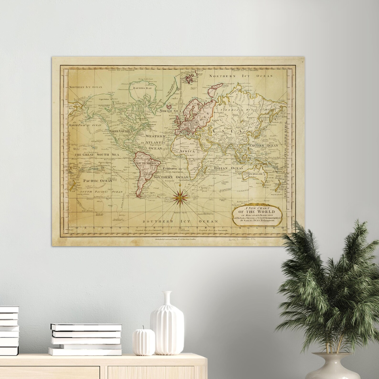 Ancient Vintage World Map Mercator's Projection by Samuel Dumm 1794 - Etsy
