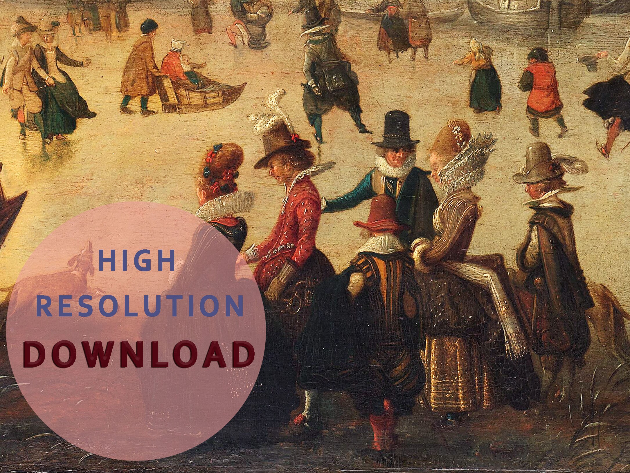 Adam Van Breen. Landscape With Frozen Canal Skaters and an - Etsy