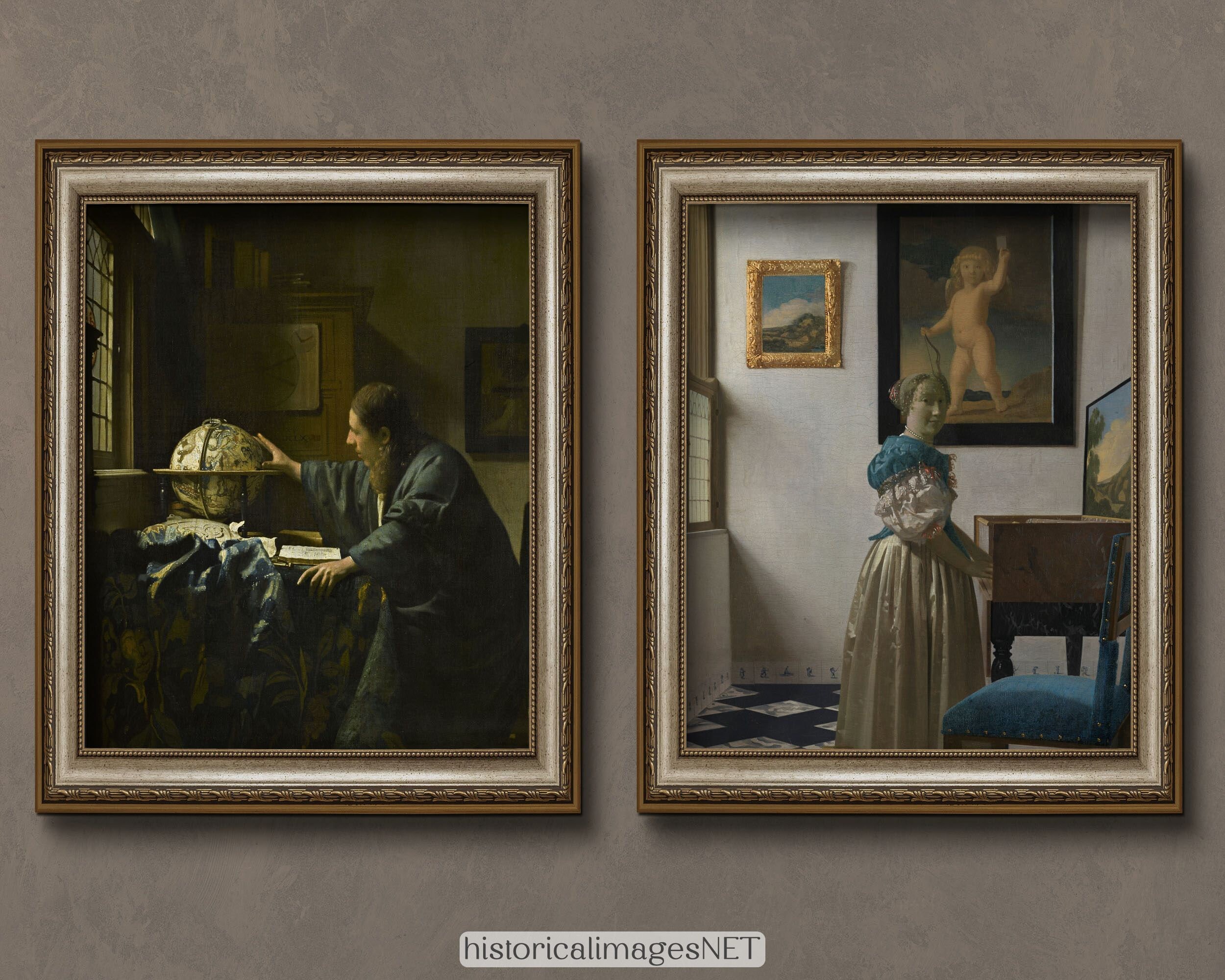 Johannes Vermeer Set of 6 Vintage Paintings DIGITAL DOWNLOADS. Original ...