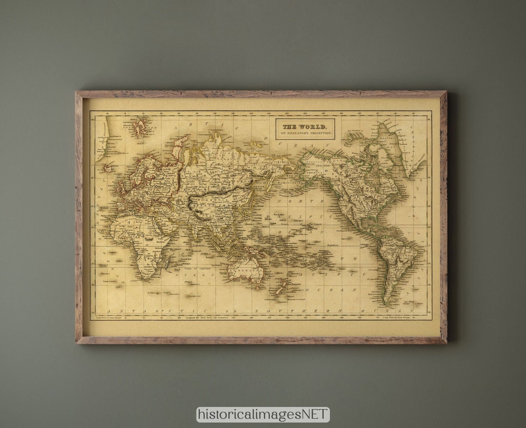 Ancient Map of the World Poster Reproduction. Vintage Old World Map ...
