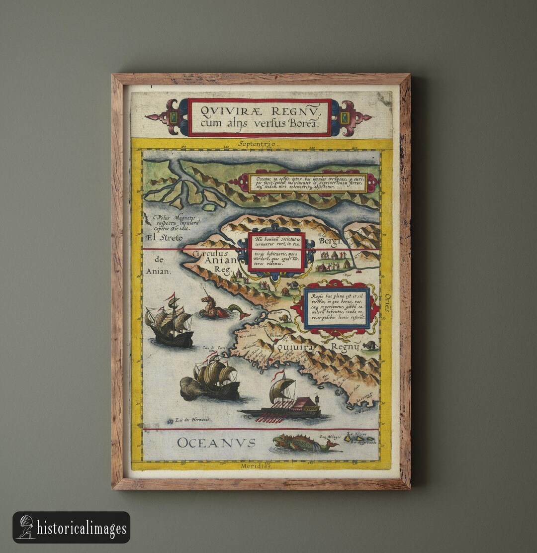 Quivira Ancient Map Print, 16th Century North American Cartography - Etsy
