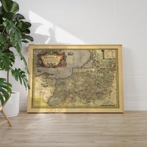 Ancient Map of Prussia. Historic Vintage Map of 1570. Fine Art Print ...