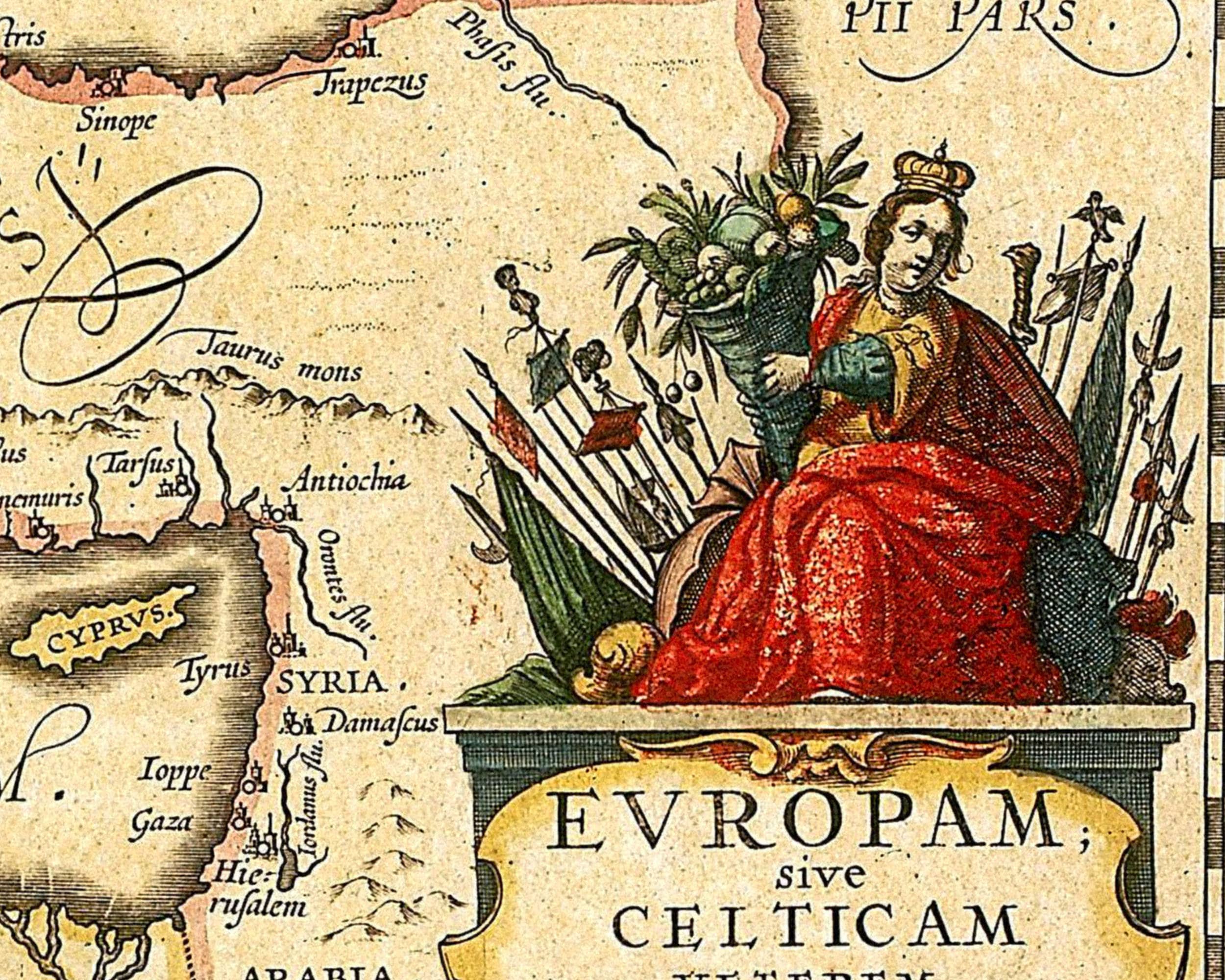 Ancient Map of Europe Print by Ortelius. Vintage Old Map Reproduction ...