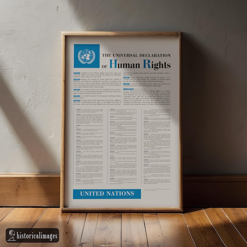 The Universal Declaration of Human Rights by the United Nations. Fine ...