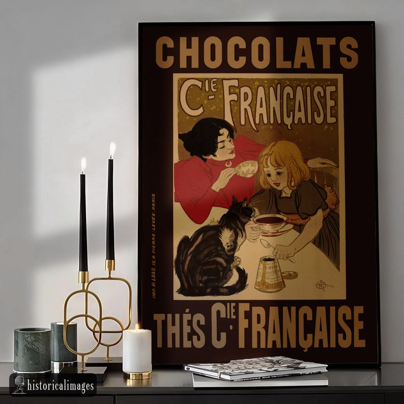 Chocolate Advertising Poster by Steinlen. Chocolats / Thés Cie ...