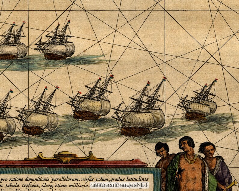 A Chart of Magellan by the Route of Tierra Del Fuego XVII Century Fine ...