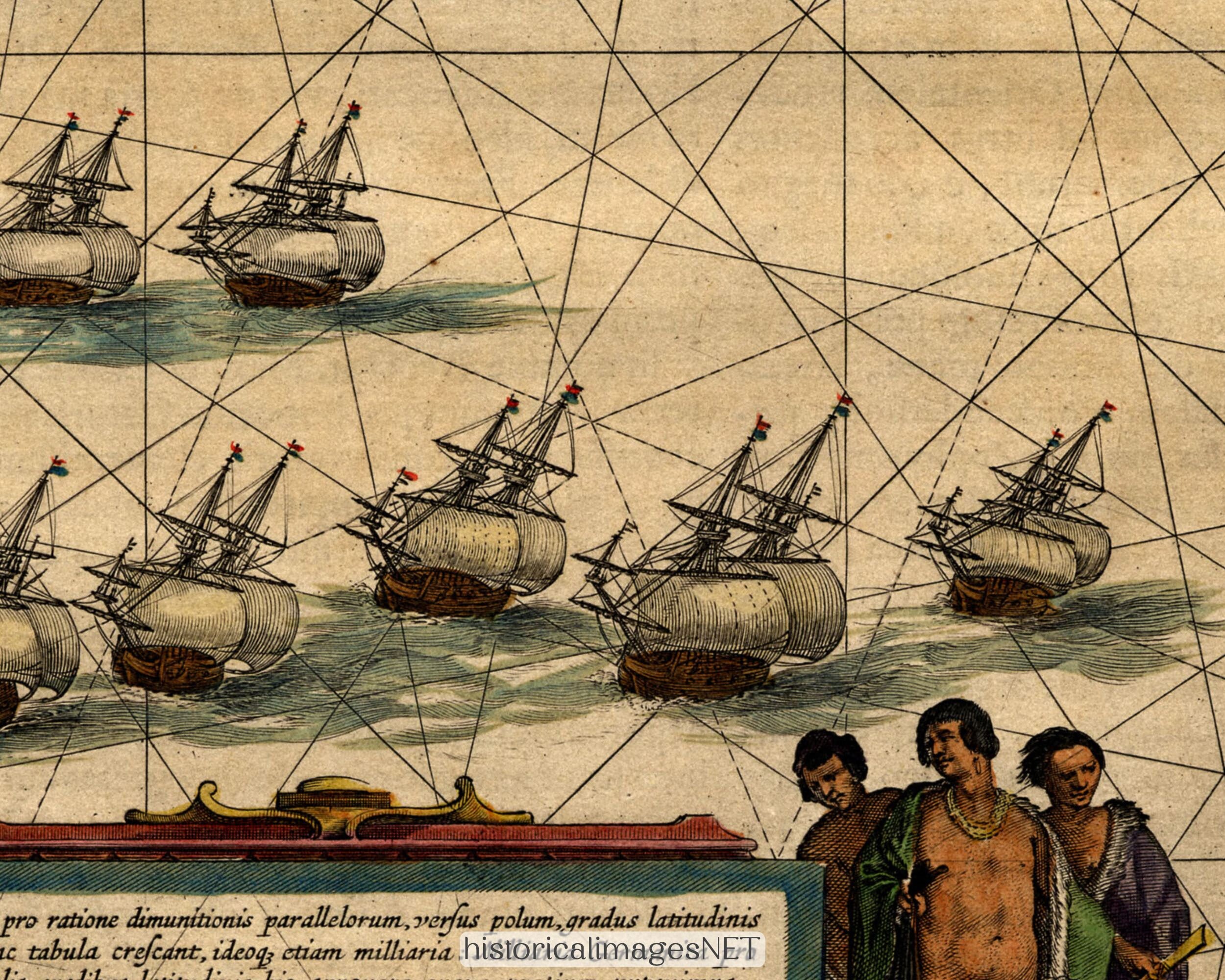 A Chart of Magellan by the Route of Tierra Del Fuego XVII Century Fine ...