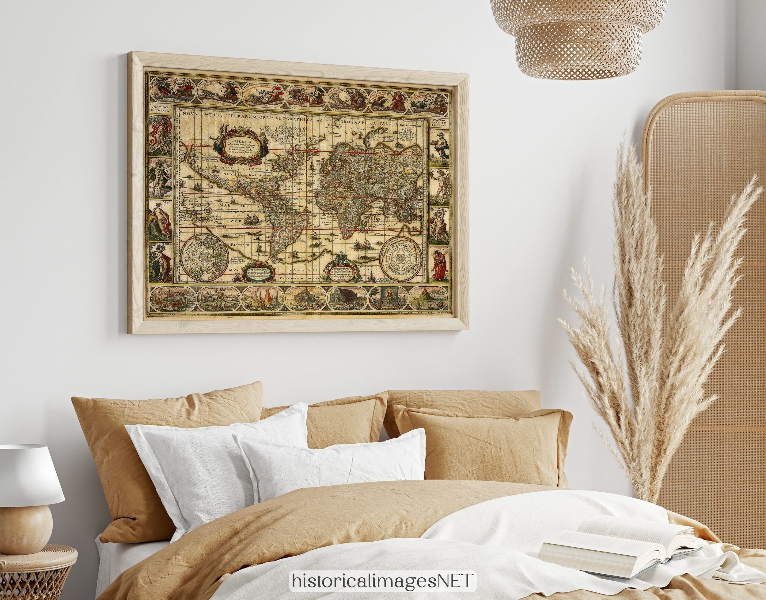 Ancient World Map Print Reproduction. Poster of Antique Vintage Old Map ...
