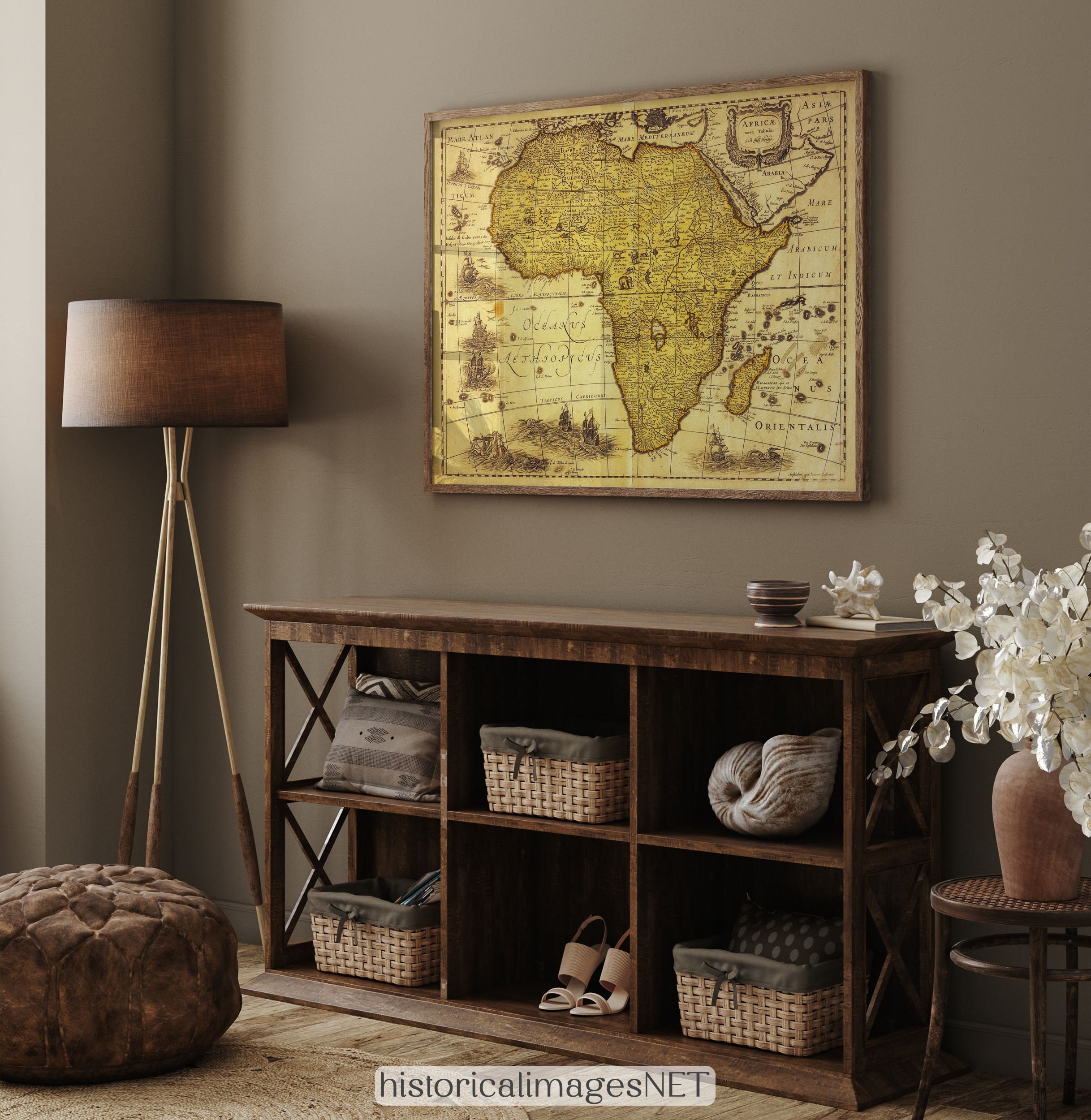 Africa Ancient Vintage Map Print Reproduction. African Continent ...
