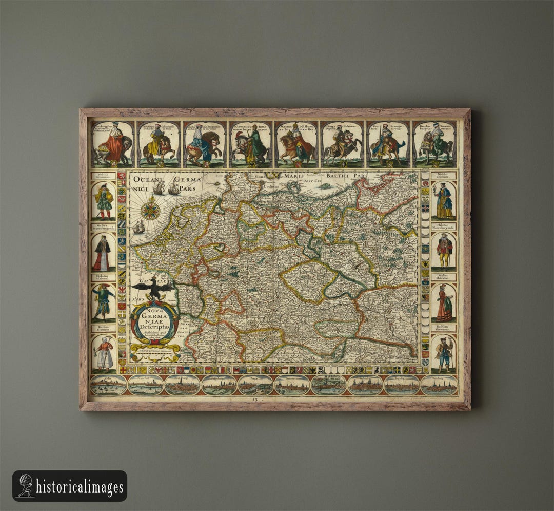 The Holy Roman Empire Ancient Map Repro. Nova Germaniae Descriptio ...
