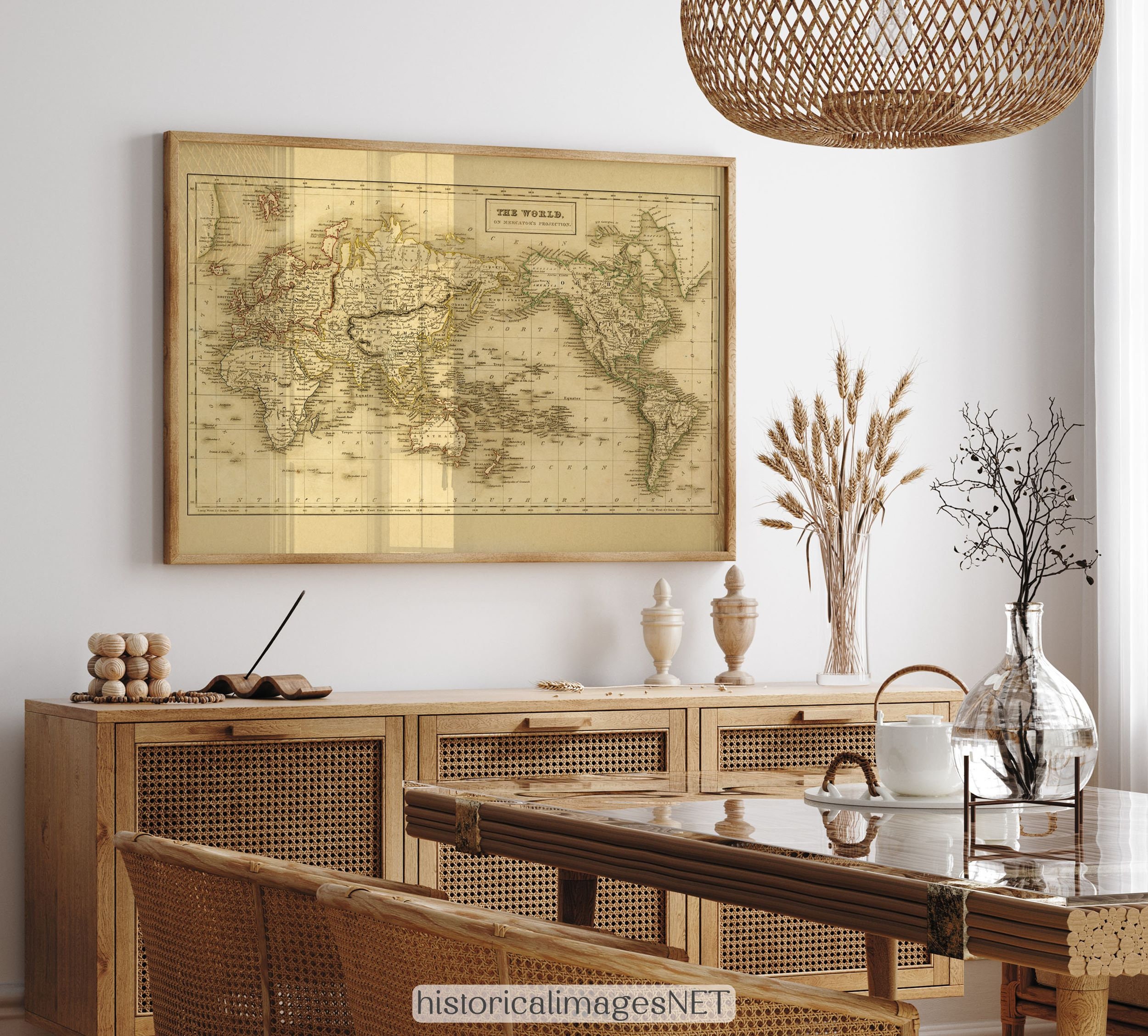 Ancient Map of the World Poster Reproduction. Vintage Old World Map ...
