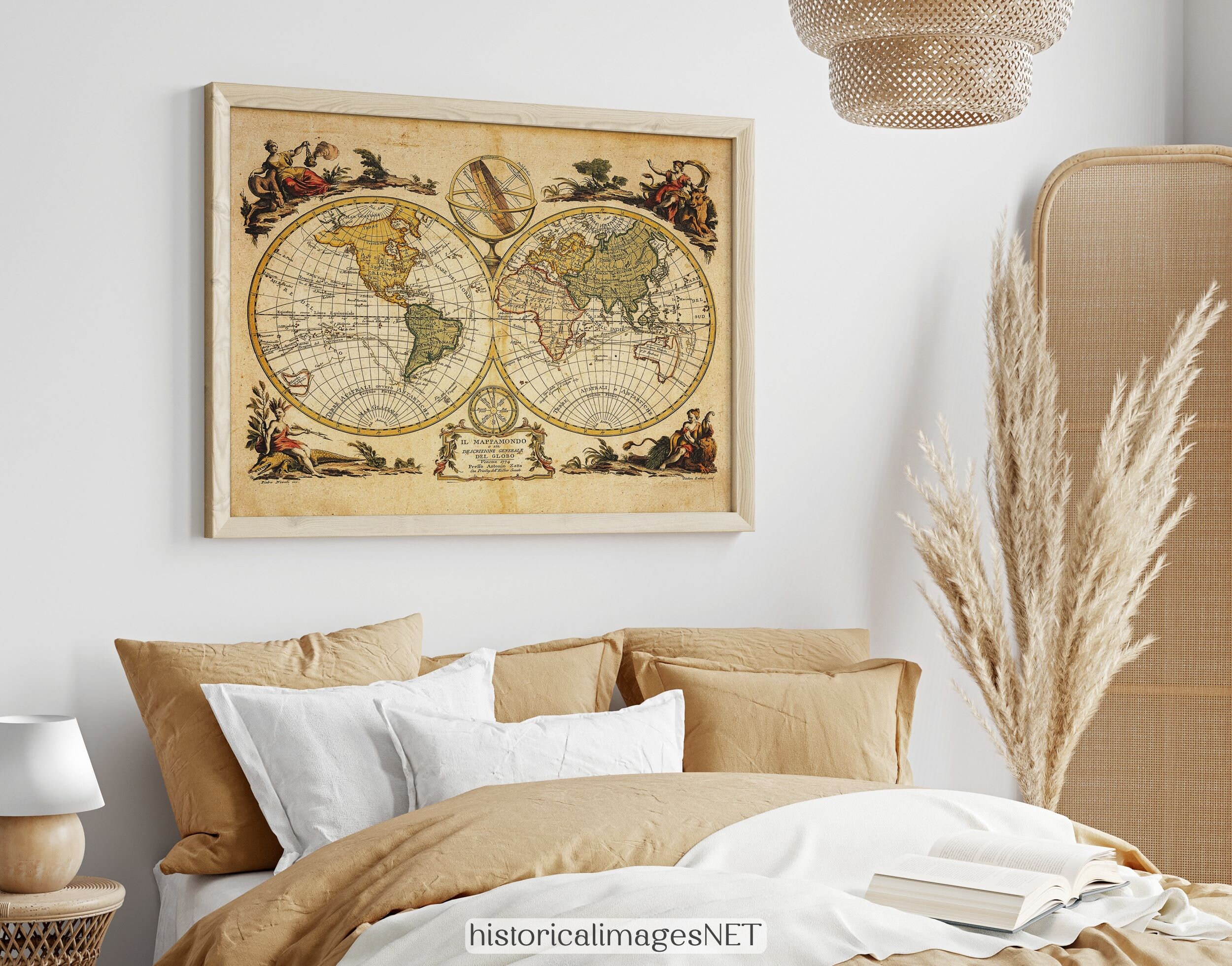 Ancient World Map Print. Vintage Reproduction of a Map of the World of ...