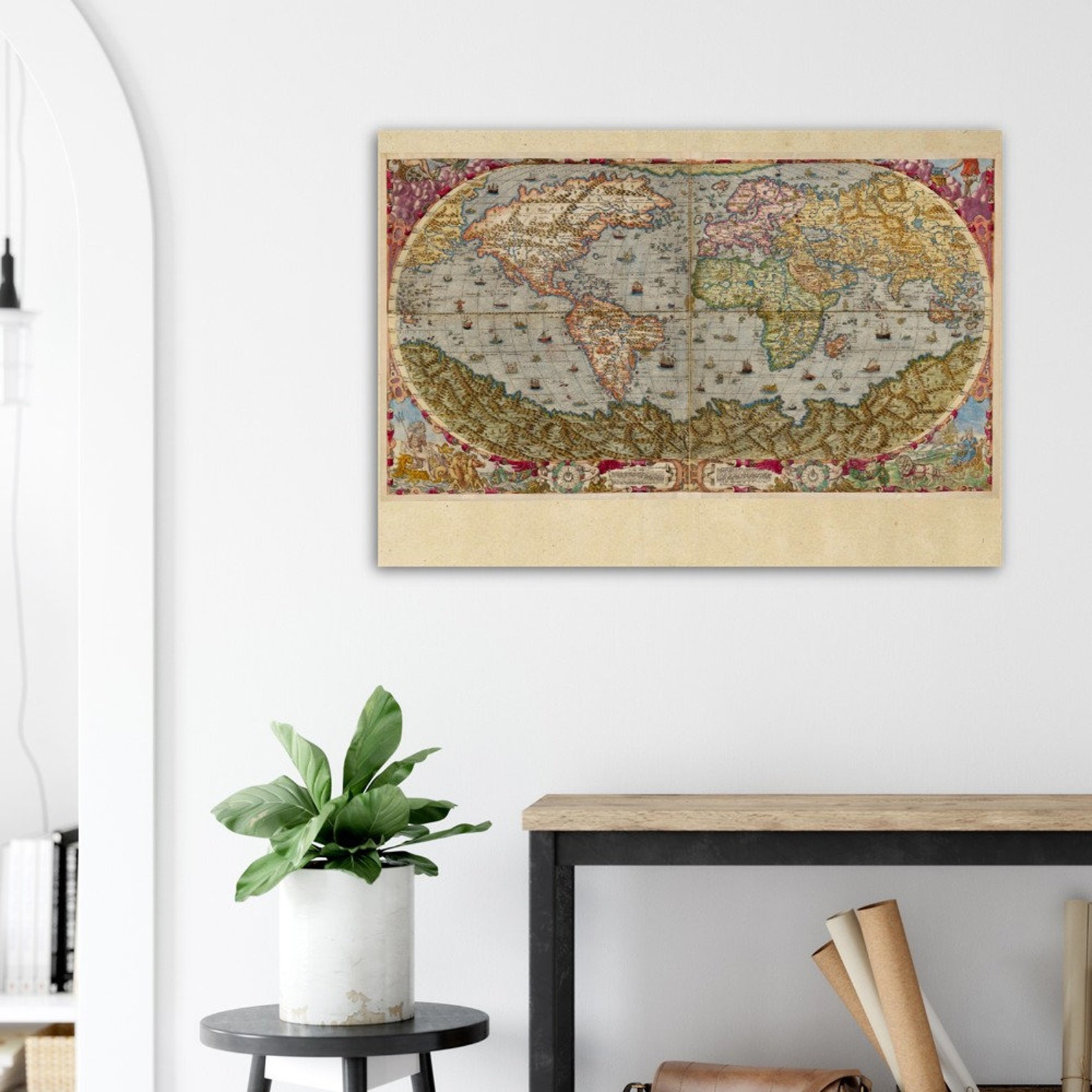 Ancient World Map Poster Reproduction by Andrea Bertelli 1593 - Etsy