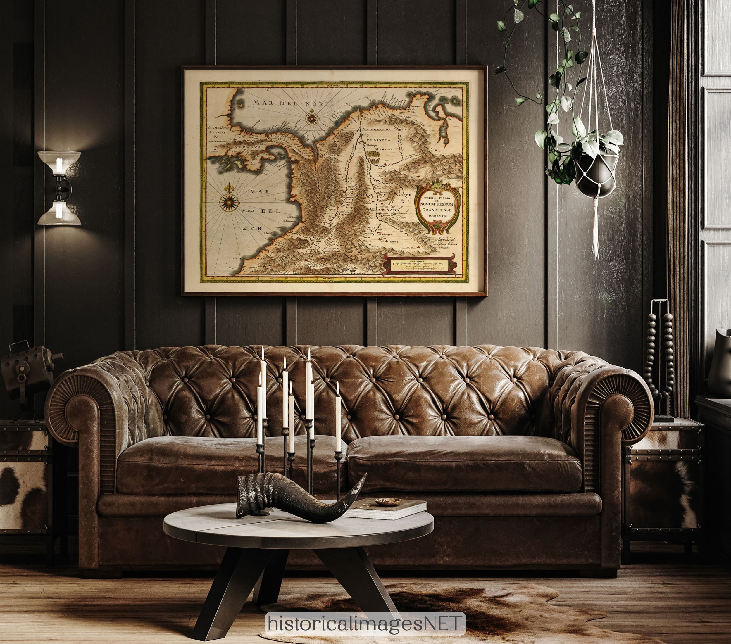 Ancient Map Print of Central America and the Northwestern Part of South ...