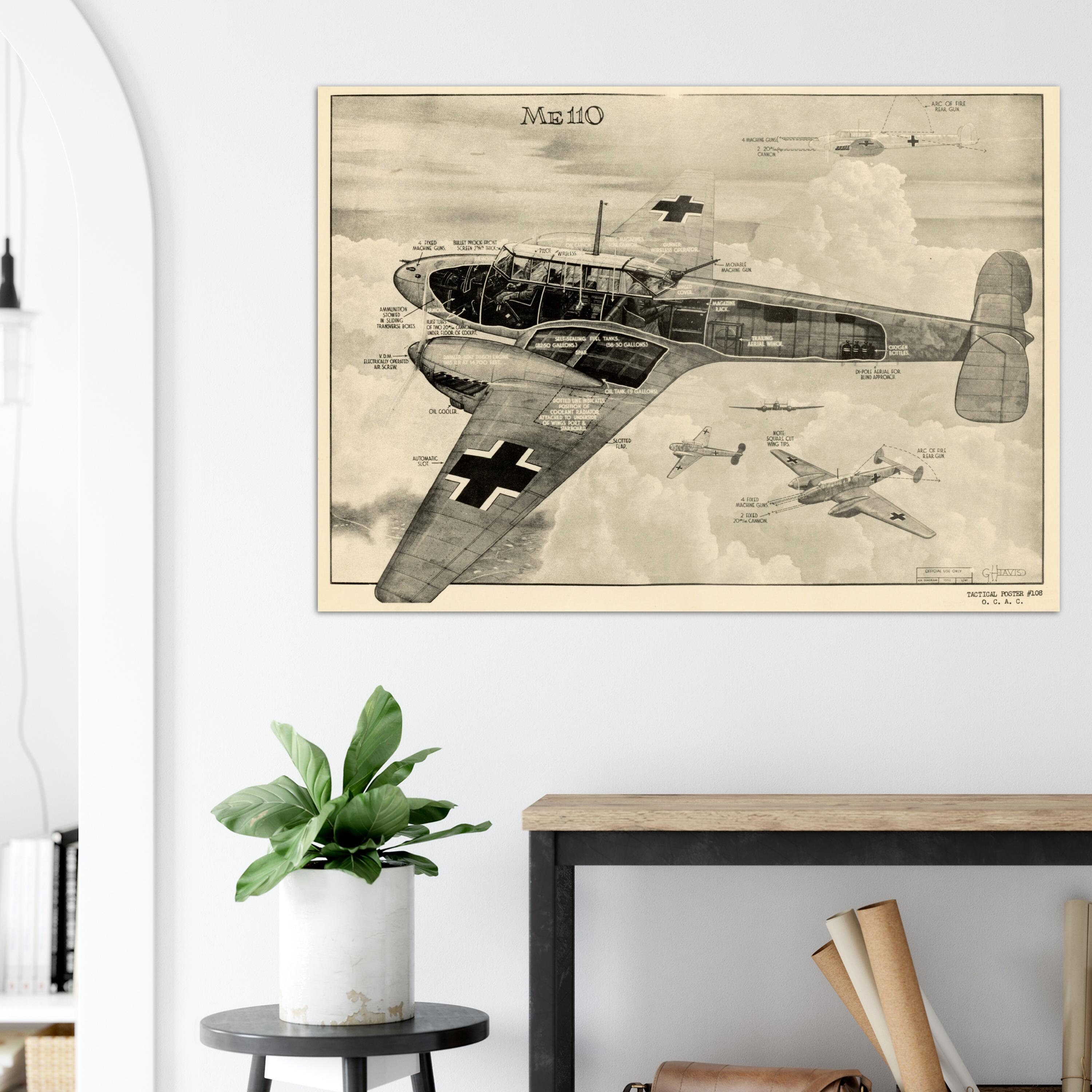 Messerschmitt Bf 110 Fighter World War 2 Poster Reproduction - Etsy