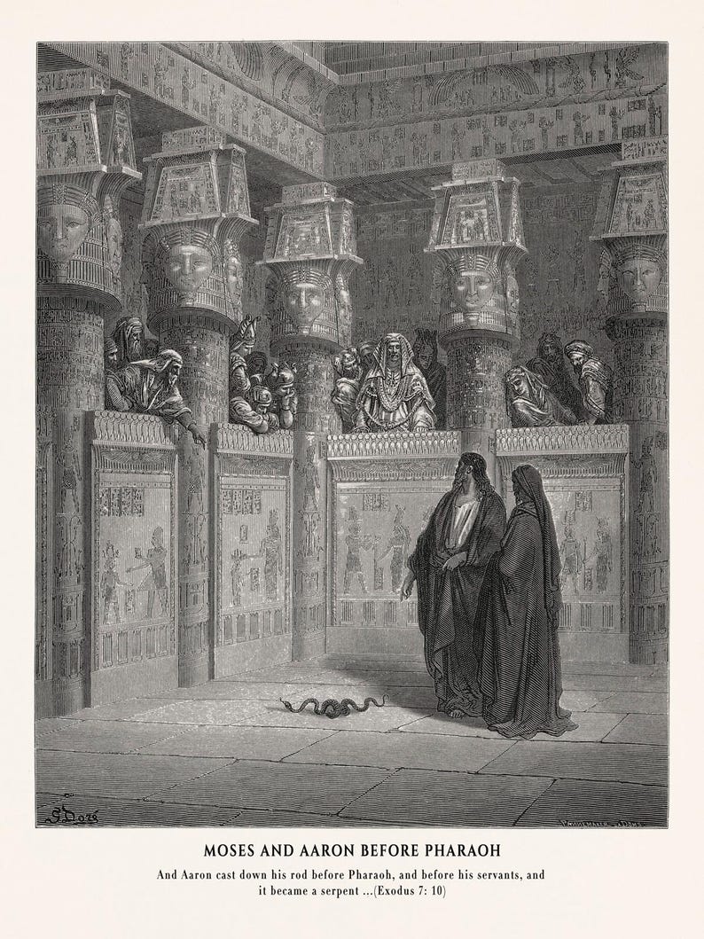 Gustave Dore the Bible Engraving Print Fine Art Reproduction. Moses and ...