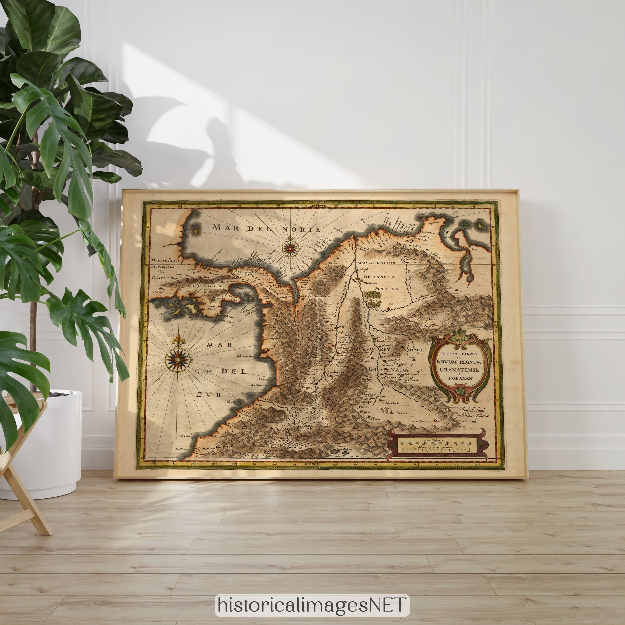 Ancient Map Print of Central America and the Northwestern Part of South ...