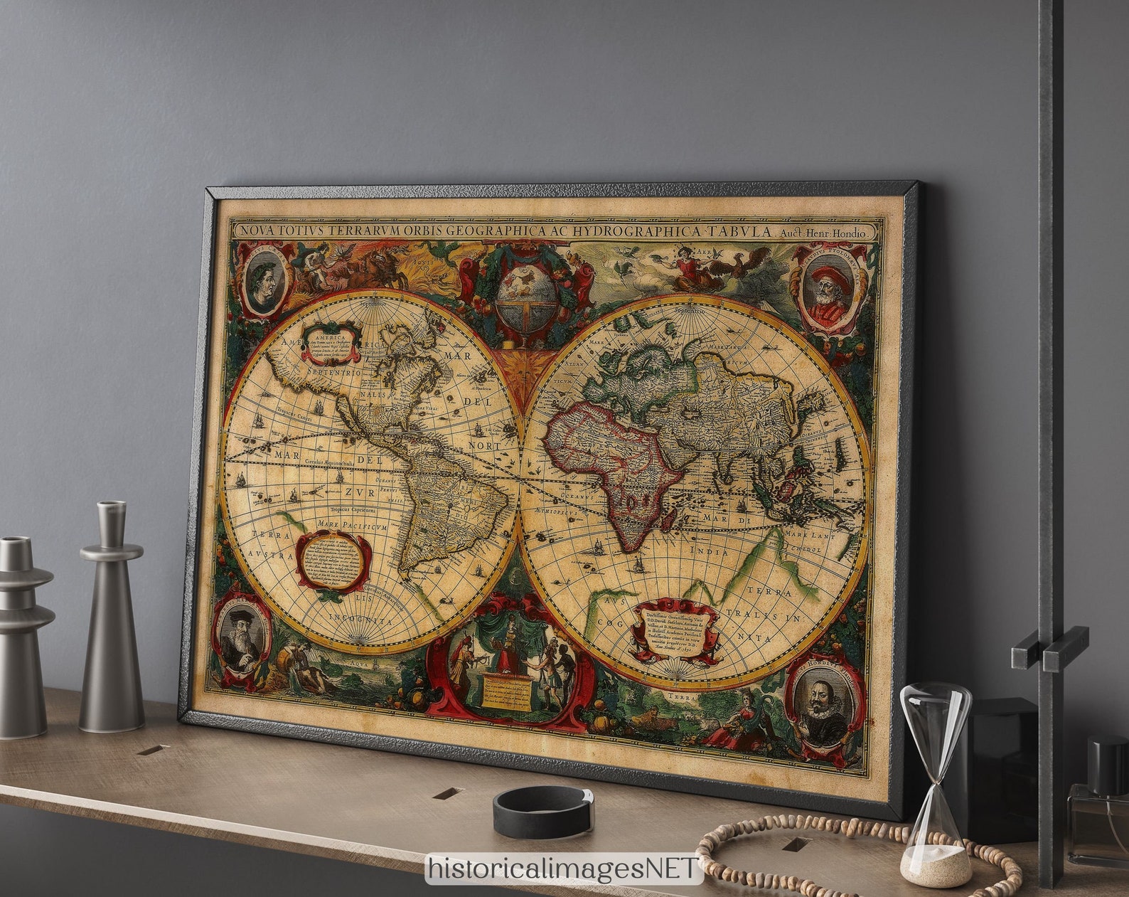 Old Wold Map Poster. Fine Art Reproduction Print From a World Map of ...