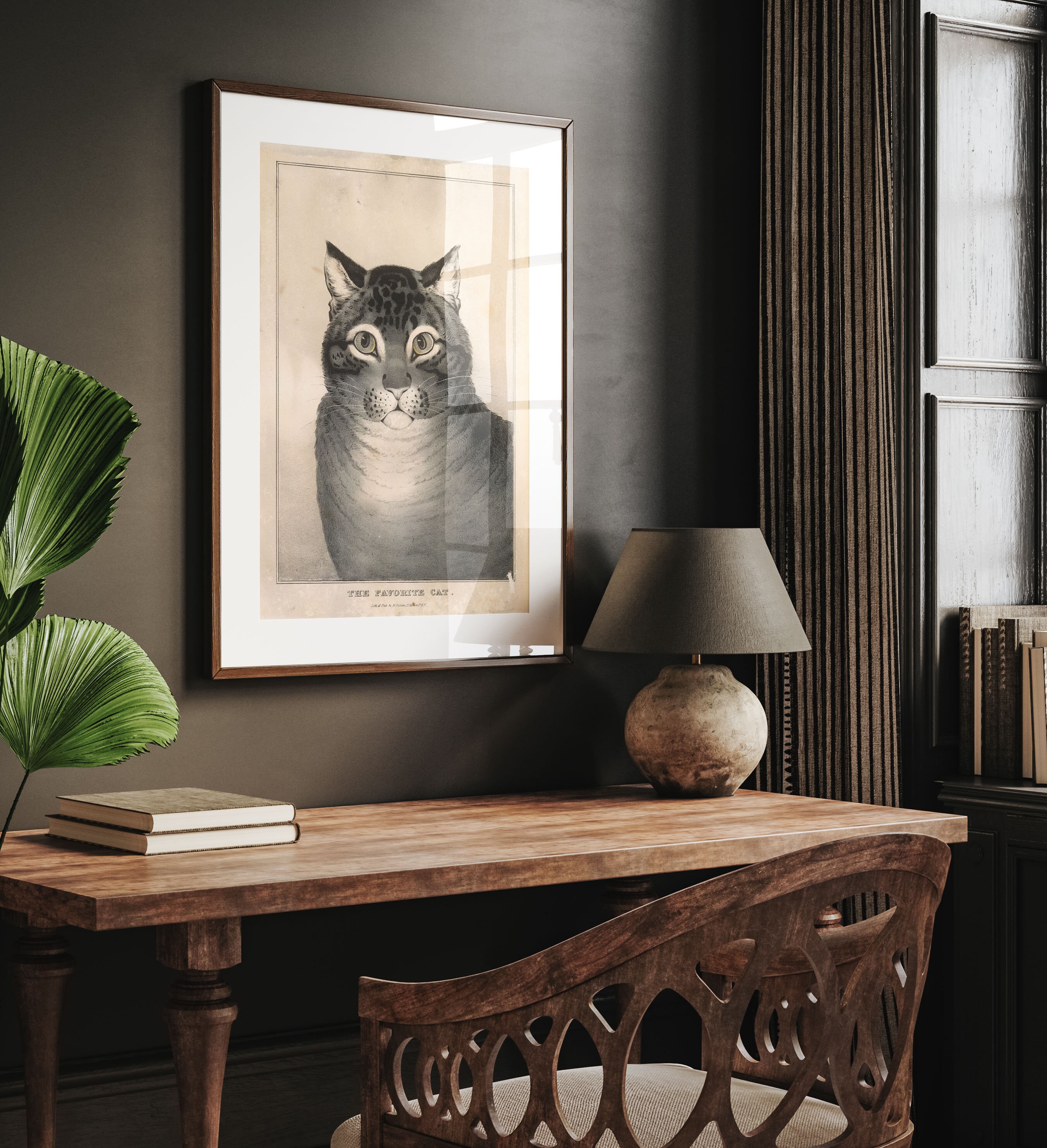 The Favorite Cat Poster Author: Nathaniel Currier 1838 - Etsy